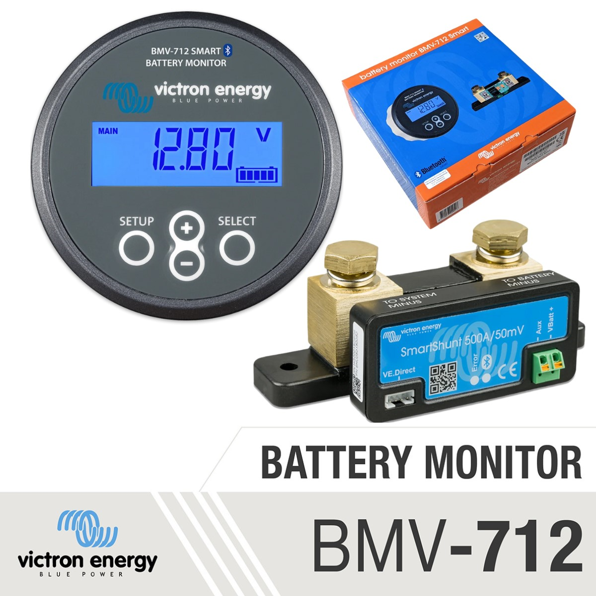 Victron BMV-712 Smart Bluetooth Battery Monitor – Black (BAM030712200R ...